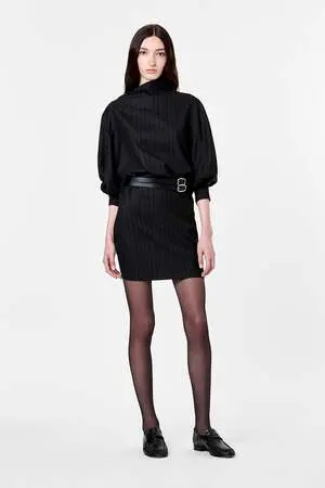 NICHOLAS Anika Dress With Pinstripe Detail And High Neck