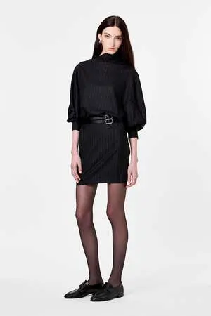 NICHOLAS Anika Dress With Pinstripe Detail And High Neck