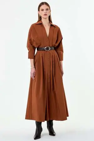 NICHOLAS Lanae Dress - Chestnut