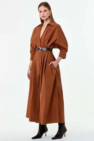 NICHOLAS Lanae Dress - Chestnut