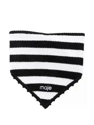 Maje Crochet-knit Striped Bandana