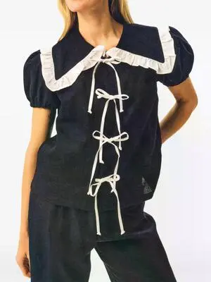 Sleeper Puff Linen Loungewear Blouse