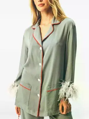 Sleeper Party Feather-trim Pajamas