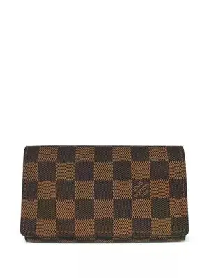 LOUIS VUITTON 2009 Damier Ebène Porte Monnaie Billets Trésor Wallet - Brown