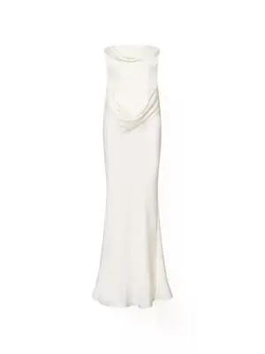 ROTATE BY BIRGER CHRISTENSEN Strapless Corsage Maxi Dress - Neutrals