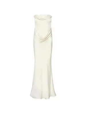 ROTATE BY BIRGER CHRISTENSEN Strapless Corsage Maxi Dress - Neutrals