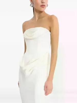 ROTATE BY BIRGER CHRISTENSEN Strapless Corsage Maxi Dress - Neutrals