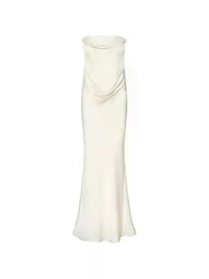 ROTATE BY BIRGER CHRISTENSEN ROTATE BIRGER CHRISTENSEN Strapless Corsage Maxi Dress Neutrals