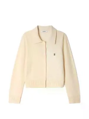 Sandro Wool & Cashmere Shirt Collar Cardigan