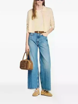 Sandro Wool & Cashmere Shirt Collar Cardigan