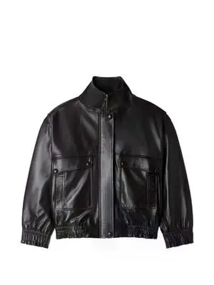 Sandro Lambskin Leather Jacket - Black