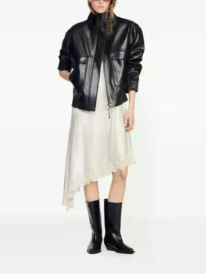 Sandro Lambskin Leather Jacket