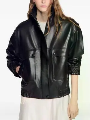 Sandro Lambskin Leather Jacket
