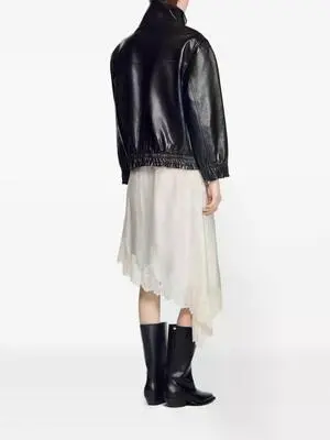 Sandro Lambskin Leather Jacket - Black