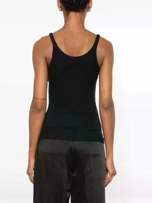Sandro Ribbed-knit Lace-trim Top