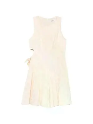 Sandro Floral-jacquard Cut-out Mini Dress - Neutrals