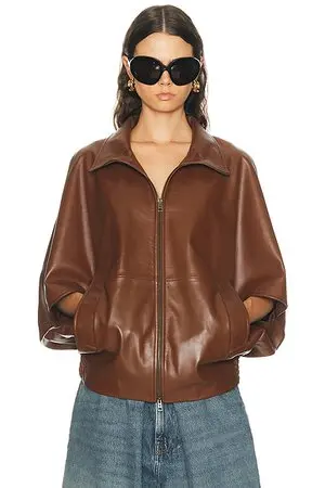 Balenciaga Leather Cocoon Blouson Jacket