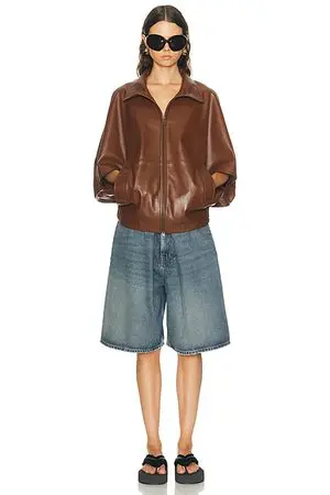 Balenciaga Leather Cocoon Blouson Jacket