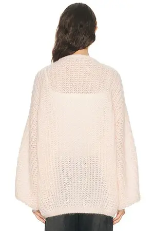 TOTEME Puffed Cardigan In Mohair Blend - Bloom