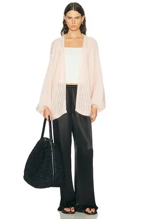 TOTEME Puffed Cardigan In Mohair Blend - Bloom