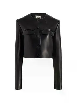 Khaite Lambskin Leather Jacket - Black