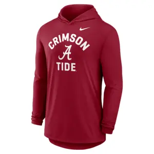 Nike Alabama Primetime Arch Dri-fit College Long-sleeve Hooded T-shirt - Red