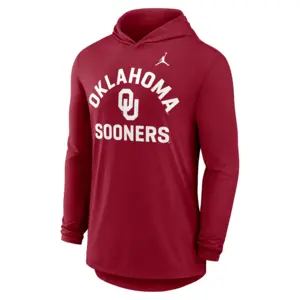 Nike Oklahoma Primetime Arch Dri-fit College Long-sleeve Hooded T-shirt - Red