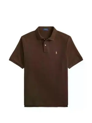 Polo Ralph Lauren Mesh-knit Embroidered-logo Polo Shirt - Brown