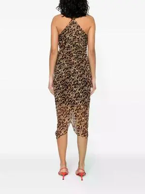 MARANT ETOILE Valdi Leopard-print Halterneck Midi Dress