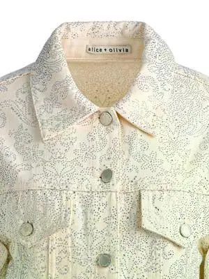 Alice + Olivia Crystal Embellished Denim Jacket