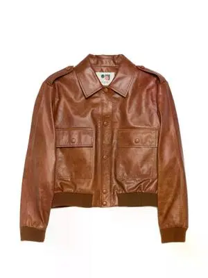 Ports 1961 Patch Pocket Leather Jacket - Brown