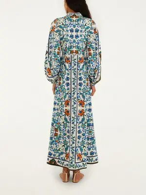 Farm Rio Long Sleeve Printed Maxi Dress