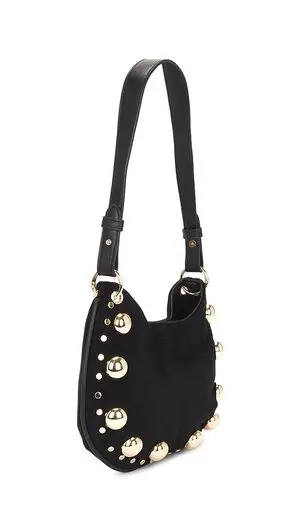 8 Other Reasons Faux Suede Shoulder Bag With Gold-tone Studs