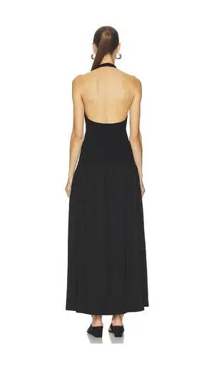 Enza Costa Ribbed Jersey Halter Maxi Dress