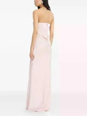 ROTATE BY BIRGER CHRISTENSEN Strapless Draped Corsage Maxi Dress