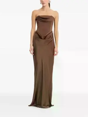 ROTATE BY BIRGER CHRISTENSEN Strapless Corsage Maxi Dress