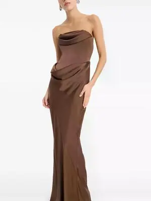 ROTATE BY BIRGER CHRISTENSEN Strapless Corsage Maxi Dress