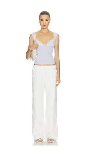 Free People Lace Trimmed Jersey Tee