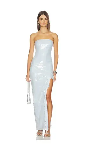 TIGER MIST Sequin Maxi Dress - Ice Blue