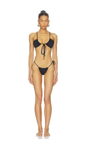 Attico Tie Bikini Set - Black