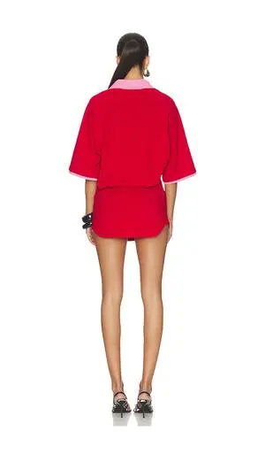 Attico Embroidered Logo Polo Mini Dress