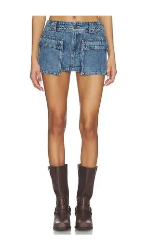 Free People Hera Studded Denim Mini Skirt