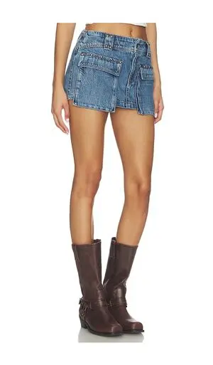 Free People Hera Studded Denim Mini Skirt