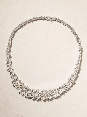 SUZANNE KALAN 18-karat White Gold Diamond Necklace - Silver