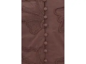 Vince Camuto Sleeveless V-neck Button-front Embroidered Tank