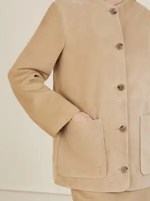 Nour Hammour Suede Collarless Jacket