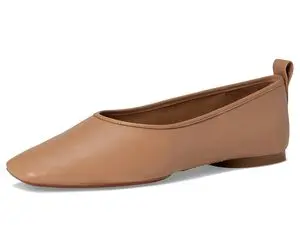 Vince Vivian Leather Square Toe Slip-on Flats