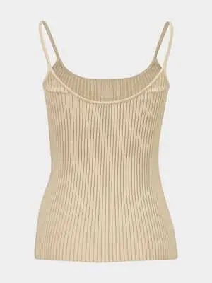 COURREGES Sand Reedition Rib Knit Tank Top - Beige