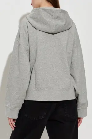 GANNI Zip-up Cotton Hoodie With Logo Detail