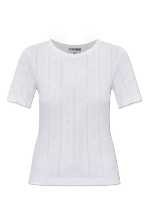 GANNI Textured Appliqué Top